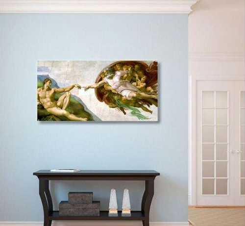 Картина 100х50 см "Сотворение Адама" на холсте