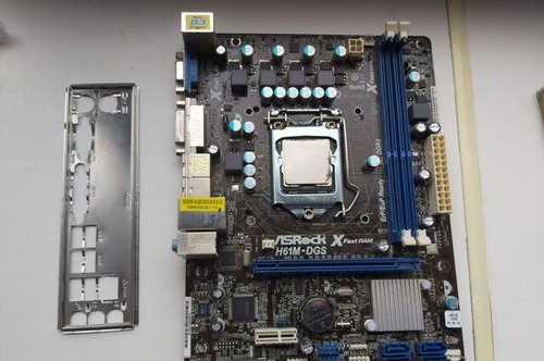 Материнская плата Asrock H61M-DGS + Celeron G540