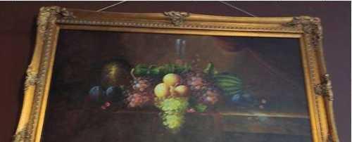 Картина«Натюрморт с персиками»,холст/масло,д.рама