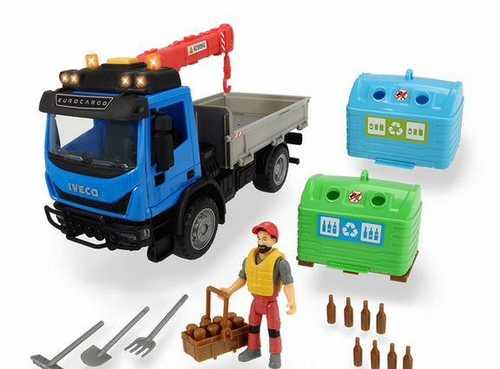 Набор с машинкой Dickie Toys Перевозчик стеклотары, 7 аксессуаров, свет, звук, 25 см (3836003)