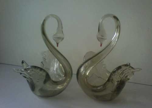 Лебеди большие и маленькие (стекло СССР)