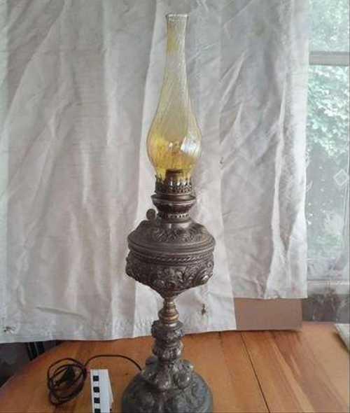 Лампа настольная уникальная литье броза до 1917г