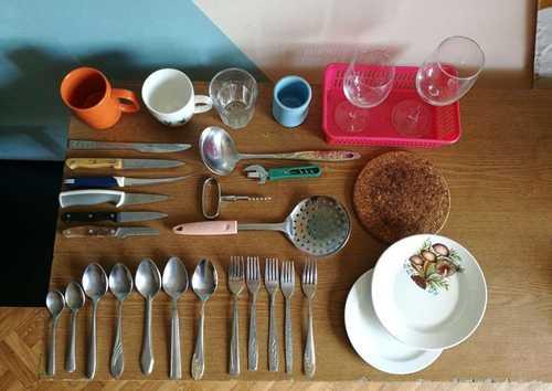 Посуда, столовые приборы разные
