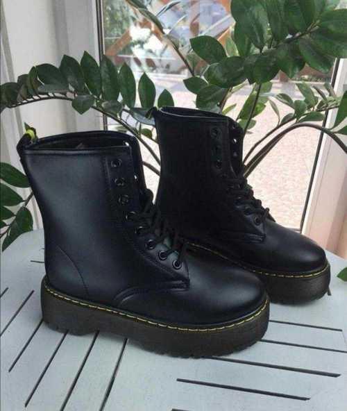 Ботинки кожанные мартинсы dr martens зима