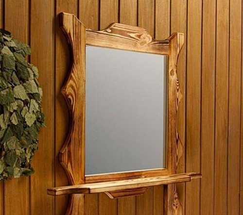 Зеркало дерево для бани