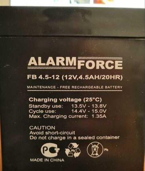 Аккумулятор Alarm Force FB 4.5-12 Alfa