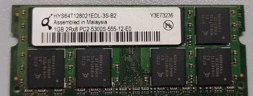 Память для ноутбука Qimonda DDR2 1Gb PC2-5300S