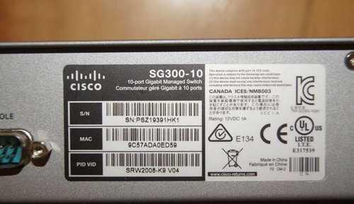 Управляемый коммутатор Cisco SG300-10 SRW2008-K9