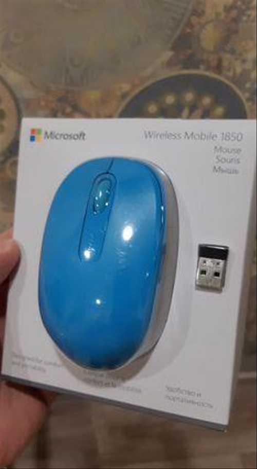 Мышь Беспроводная Microsoft 1850 Cyan Blue (Новая)