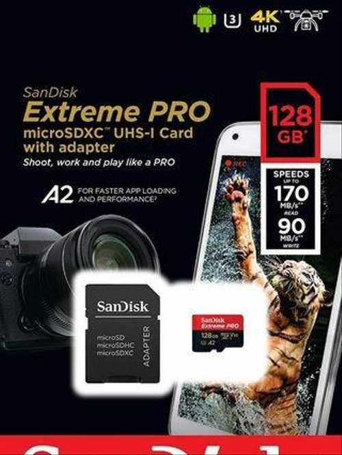 SanDisk Extreme PRO micro sdxc 128GB (новая)