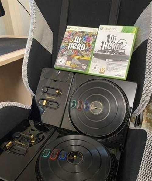 DJ Hero пульты + 2 игры (DJ hero 1 и 2) для Xbox