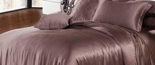 Шелковое постельное белье Luxe Dream евро, Марсала