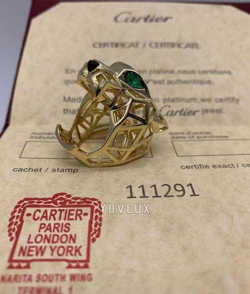 Кольцо пантера Cartier жёлтое золото