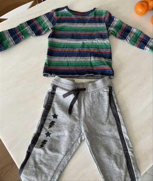 Лонгслив и спортивные штаны, рост до 110