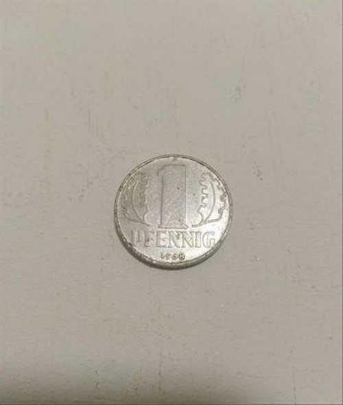 1 pfennig 1968 года