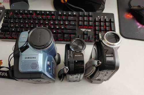 3 Видеокамеры sony handycam 2шт,samsung