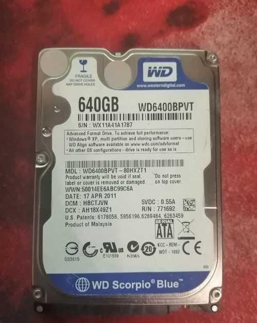 Жёсткий диск WD 640GB