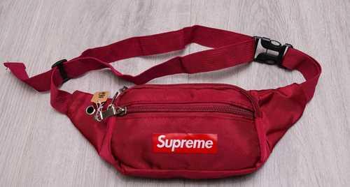 Сумка поясная Supreme (Суприм) цвет красный