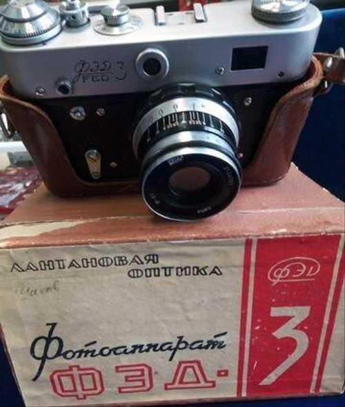 Плёночный фотоаппарат фэд-3 в коробке с паспортом