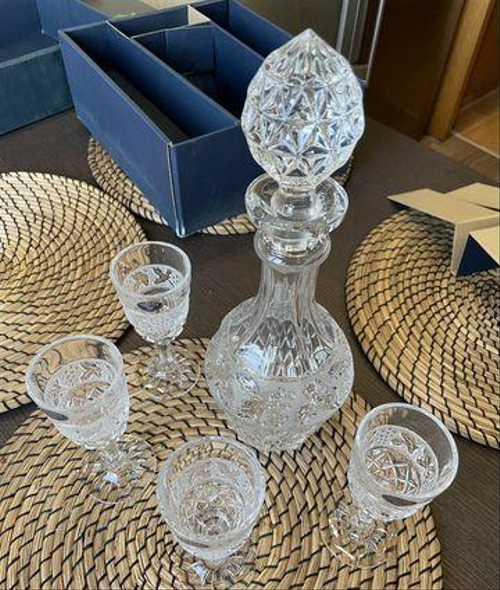 Набор графин рюмки Crystal Bohemia Sherry новый