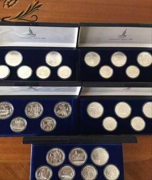 Монеты Олимпиада 80. Набор 28 штук,серебро