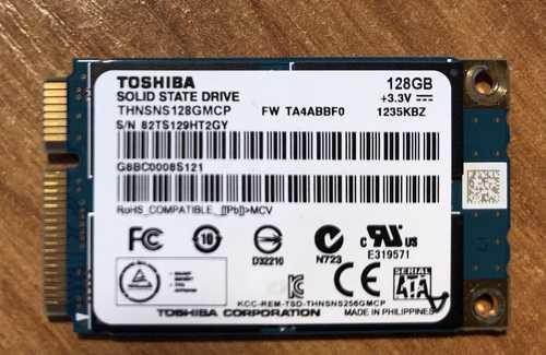 SSD msata Жесткий диск Toshiba thnsns128gmcp 128гб
