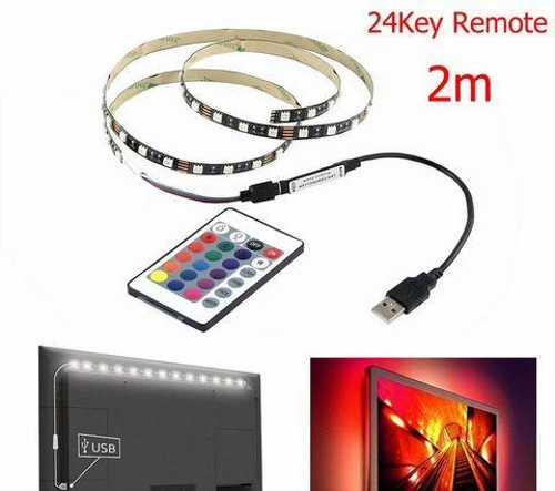 RGB LED лента USB для TV визуальных эффектов 2m