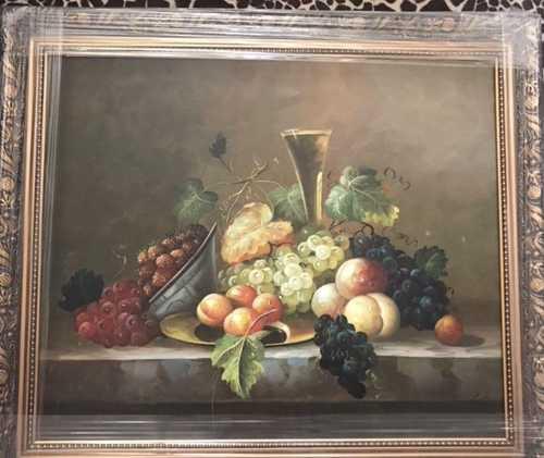 Картина из Италии. Натюрморт с фруктами. Холст, ма