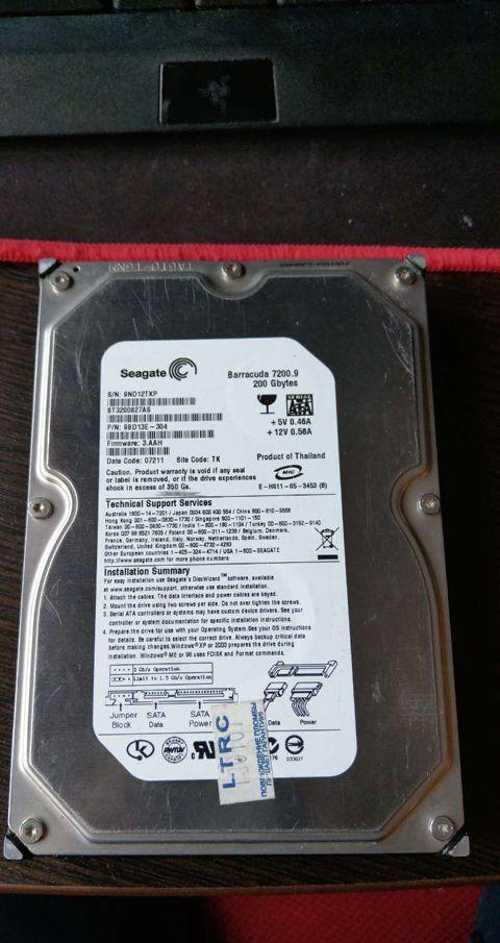 Жёсткий диск seagate barracuda 200gb