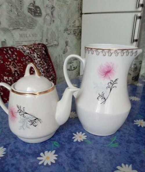 Заварочный чайник+Кувшин. Рижский фарфор