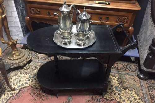 Старинный сервировочный столик Голландия чёрный