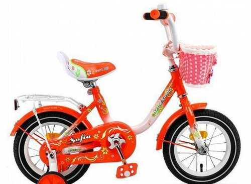 Велосипед 12д maxxpro sofia, оранжево-белый