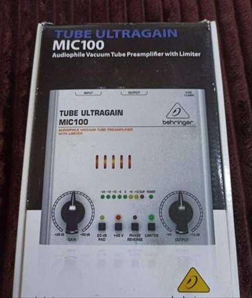 Behringer mic100 ламповый микрофонный предусилител