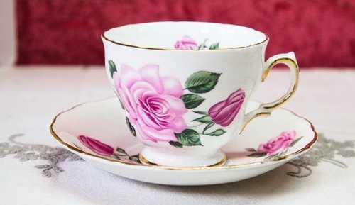 Чашка Royal Vale, розовая роза, костяной фарфор