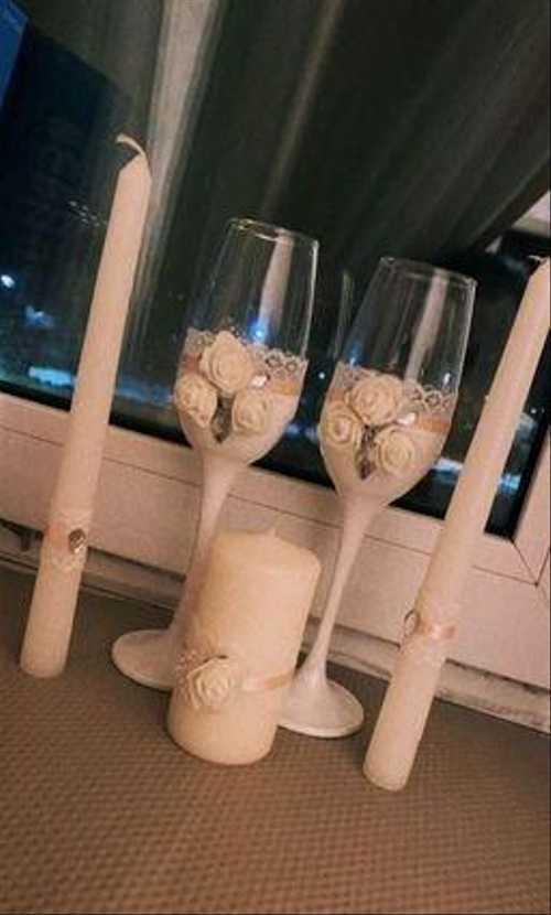 Свадебные бокалы / посуда / украшения на свадьбу