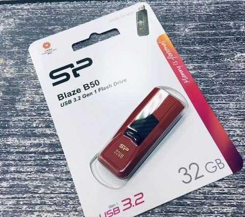 Флешка usb 32гб 3.0 Silicon Power,красная