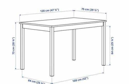 Стол, сосна 120x75 см ingo ингу IKEA (икеа)
