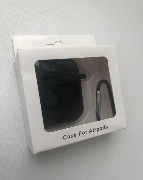 Чехол silicon case с карабином для AirPods