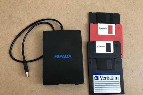 Floppy-дисковод (внешний, USB) + 4 дискеты