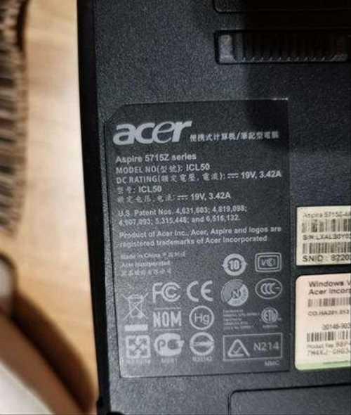 Ноутбук Acer aspire 5715z
