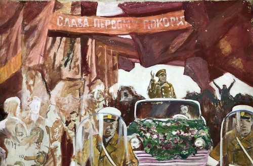 Картина Гагарин на параде. 127х95см. Агапов С.Д