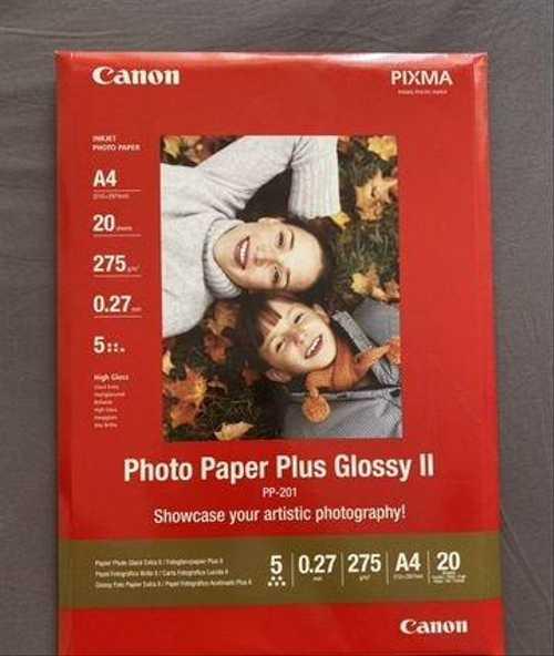 Фотобумага A4 canon photo paper plus glossy II