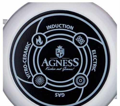 Agness кастрюля agness эмалированная, серия гуси 2,4Л диаметр18 см высота10,5 см (кор6шт.)