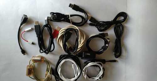 Шнуры, кабели USB разные, новые и б/у