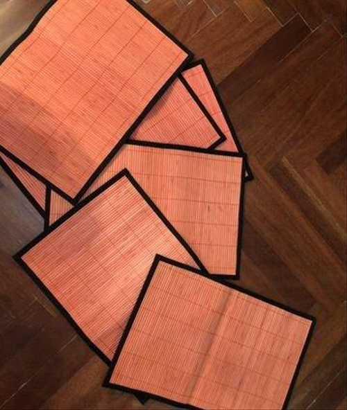 6 бамбуковых подставок под тарелки