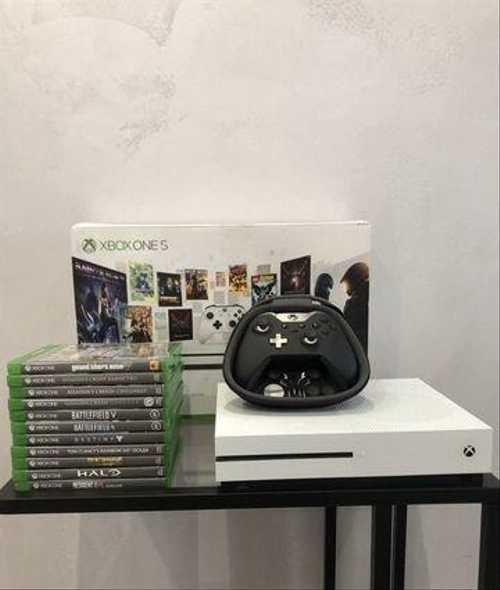 Xbox one s + elite gamepad + игры