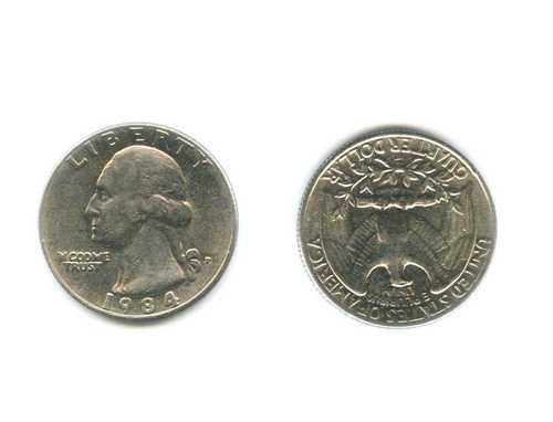 Quarter Dollar Liberty 1984 перевёртыш