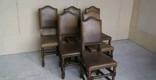 Антикварные дубовые (кожа или ткань) стулья(Герман