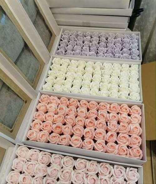 Мыльные розы в коробках