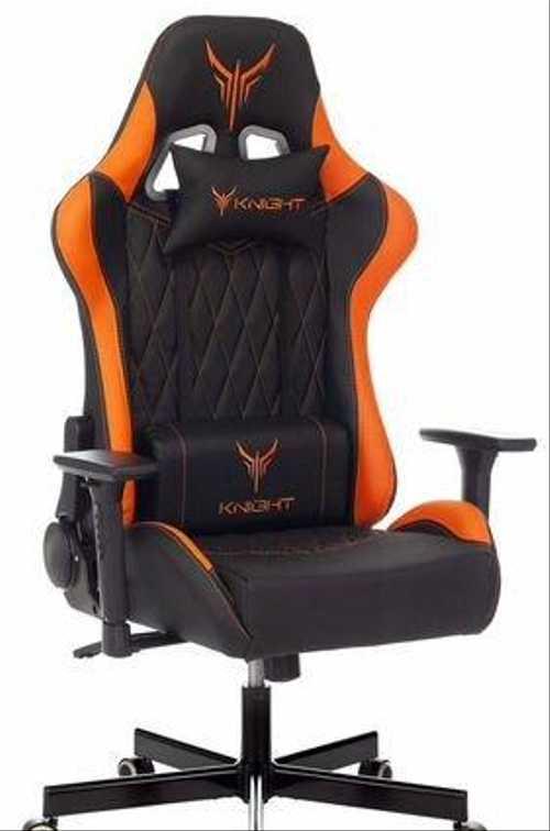 Кресло игровое Knight armor черный/оранжевый ромби